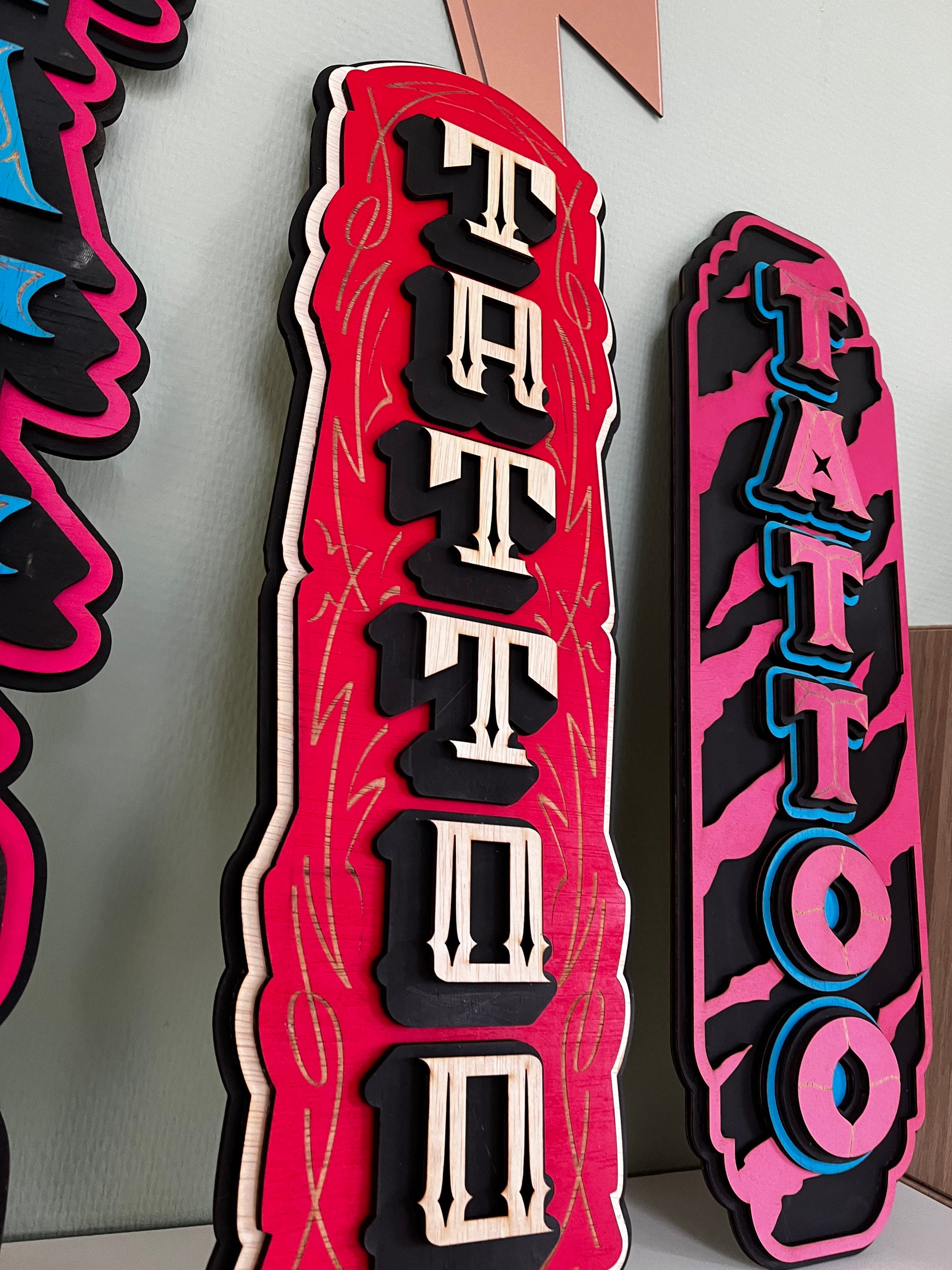 Tattoo Sign Tattoo Shops, Studios, Man Caves, Collectors Wall Art Laser ...