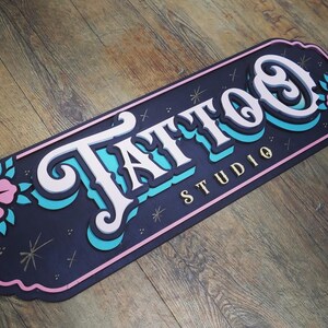 Custom Tattoo Sign – Personalized Wood Wall Decor for Tattoo Studios ...