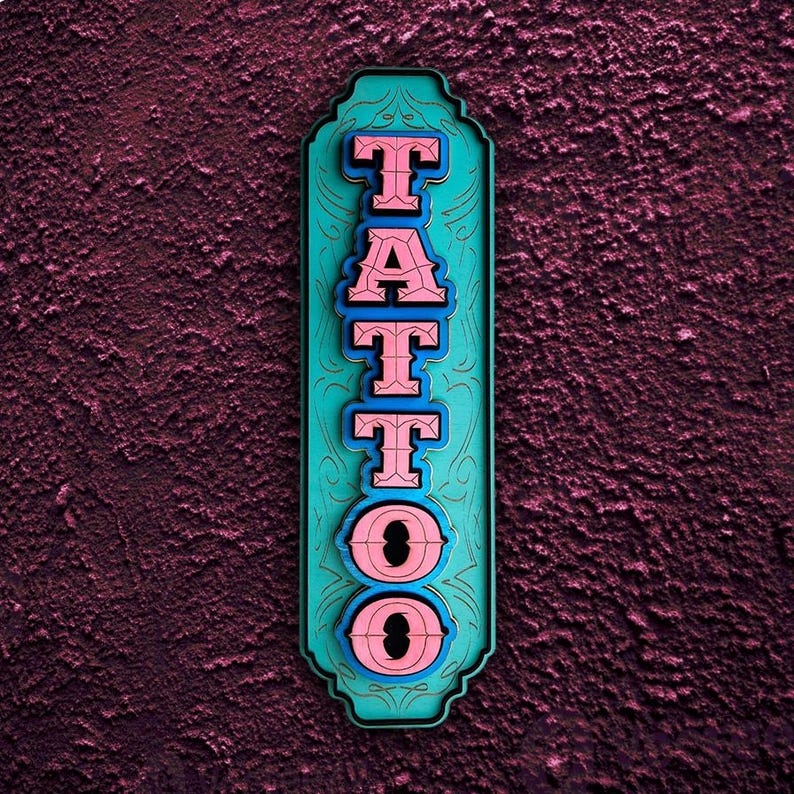 Tattoo Sign, Studio Wall Decor. Original Design Tattoo Artists - Etsy