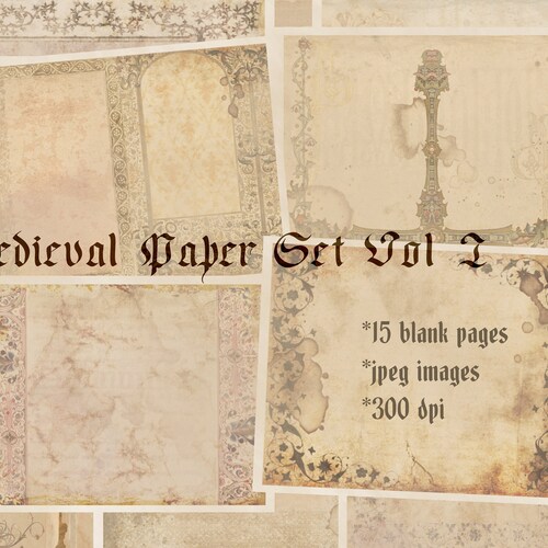 MEDIEVAL PAPERS SET: Volume One - Etsy
