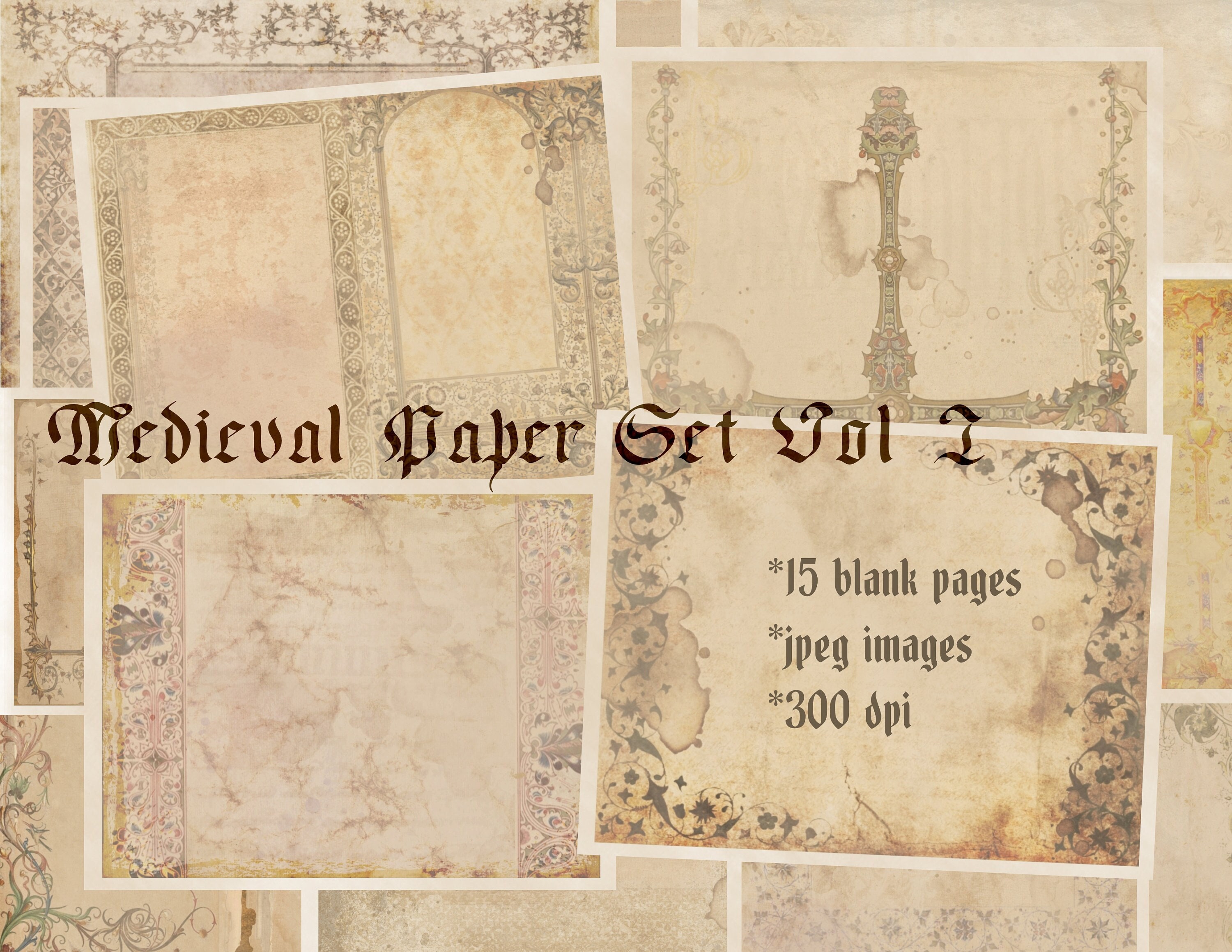 MEDIEVAL PAPERS SET: Volume One - Etsy
