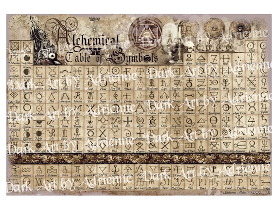 DIGITAL DOWNLOAD: Alchemical Table of Symbols | Etsy UK