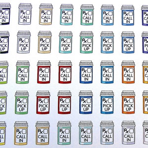 Medication Prescription Planner Stickers RX Refill Reminder - Etsy