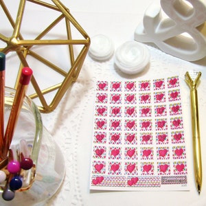 Valentine's Heart Date Cover Planner Stickers Valentine's Day Numbers ...