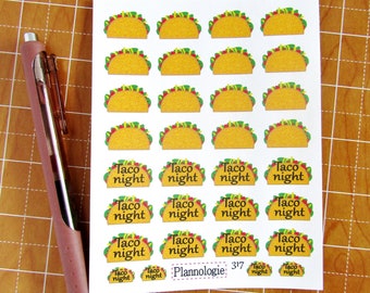 OMG It's Taco Night Planner Stickers Taco Stickers Food Stickers Meal ...