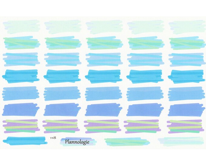 Blue Color Swatches Planner Stickers - Journal Stickers - Colour ...