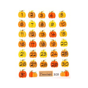 Pumpkin Date Covers Planner Stickers - Halloween Countdown - Pumpkin ...
