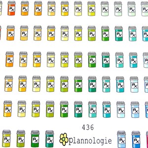 Prescription Bottle Planner Stickers, RX Refill Reminder, RX Icon ...
