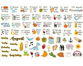 August Planner Stickers - Etsy