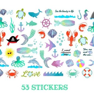 Under the Sea Stickers - Sea Life Planer Stickers - Etsy