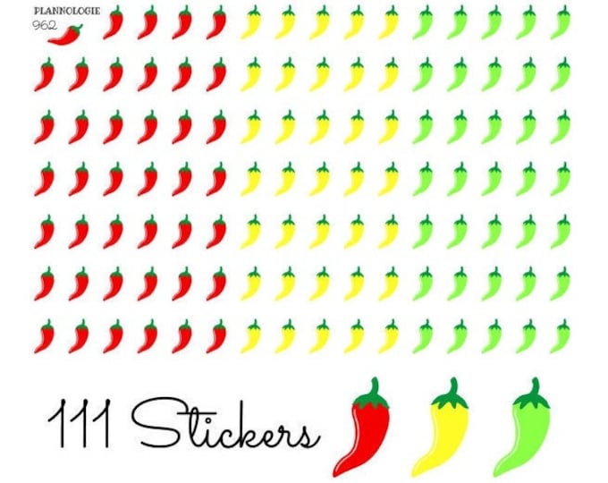 Red Chili Pepper Stickers - Chili Pepper Icon - Planner Stickers - Hot ...