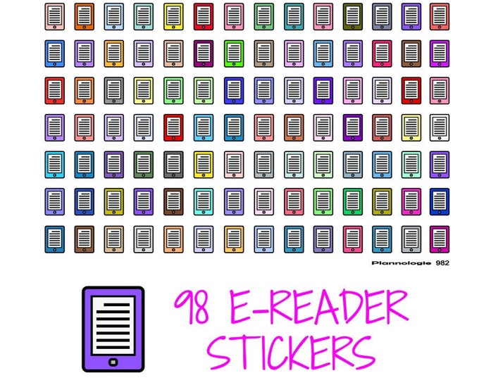 EREADER Icon Stickers - Book Lover Icon Stickers - Book Planner ...