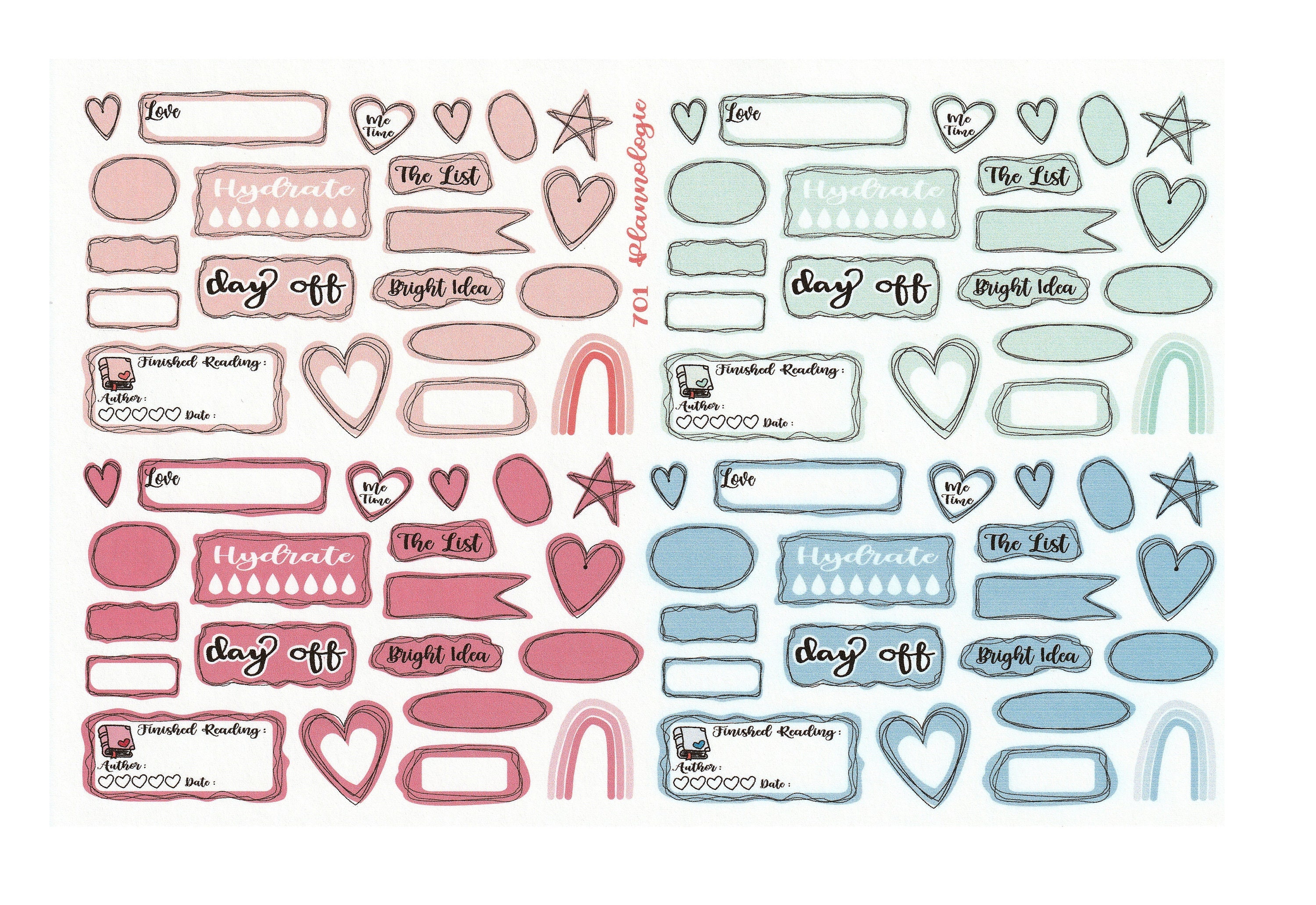 Pastel Weekly Planner Stickers Journal Stickers | Etsy