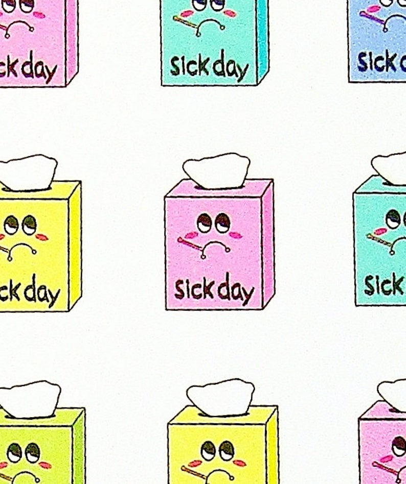 Sick Day Planner Stickers Day off Stickers Bad Day - Etsy