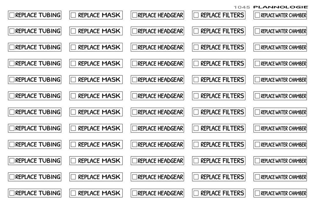 CPAP Replace Reminder Stickers - Sleep Apnea - Breathing Treatments ...