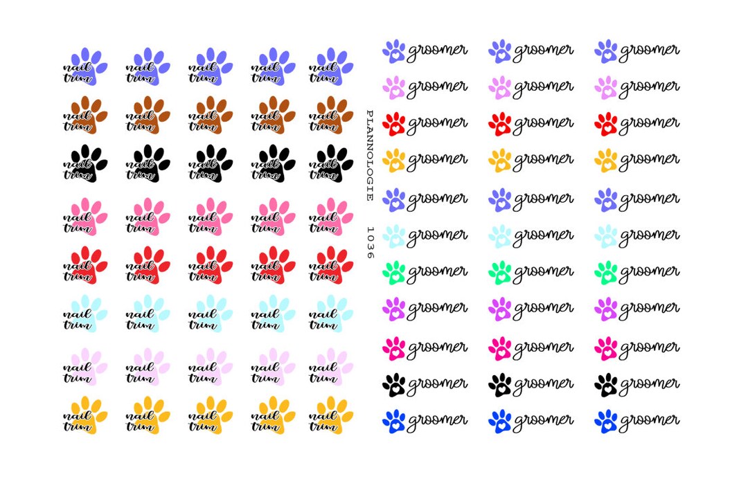 Dog Care Stickers - Dog Planner Stickers - Dog Groomer - Vet - Puppy ...
