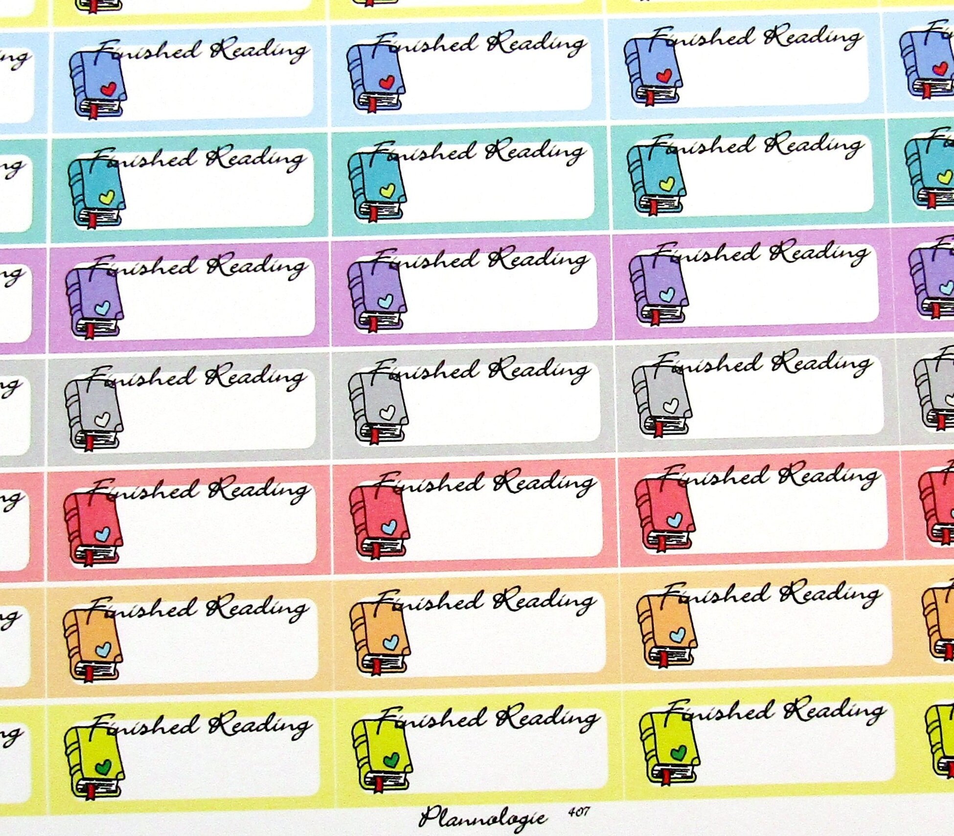 Finished Reading Book Lovers Reading Stickers for Your Planner - Etsy