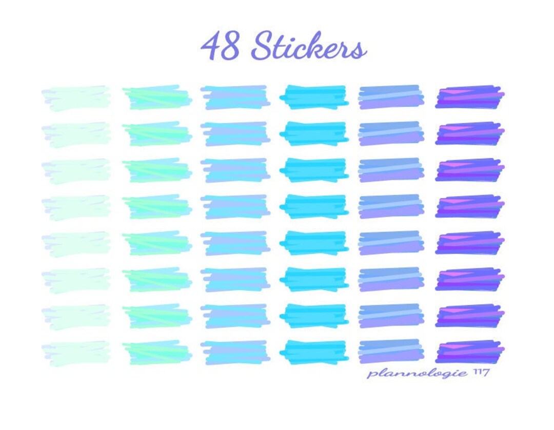 Shades of Blue Color Swatch Planner Stickers - Journal Stickers - Etsy
