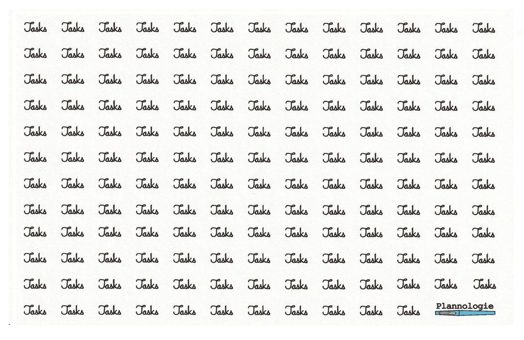 Tasks Script Planner Stickers - Etsy