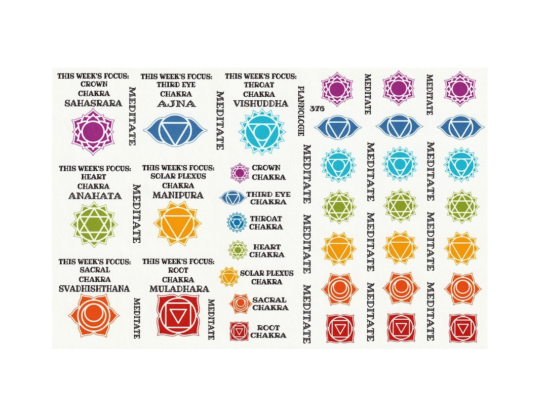 CHAKRA Stickers - Planner Stickers - Journal Stickers - Meditation ...