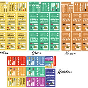 Daily Planner Checklists Stickers - One Color per Sheet, Also A Rainbow ...