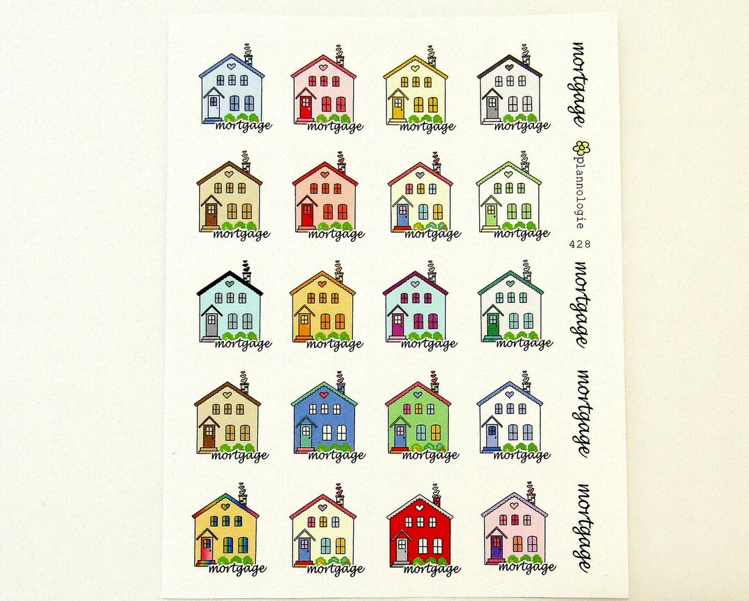 Mortgage Due Planner Stickers, House Payment Stickers, Budget Planner ...