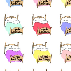 Wash Bedding Stickers, Cleaning Stickers, Functional Stickers, Planner ...