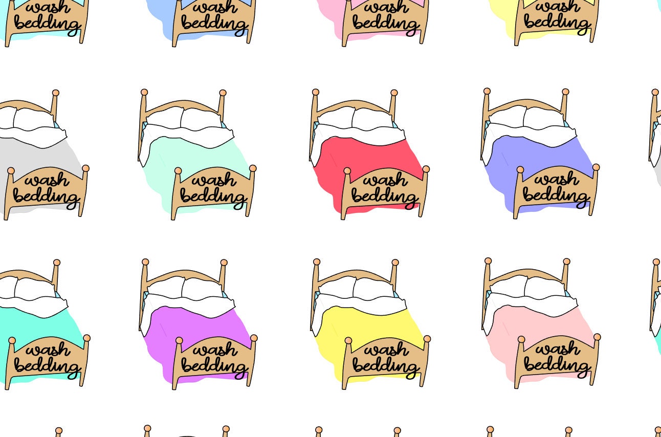 Wash Bedding Stickers Cleaning Stickers Functional Stickers - Etsy