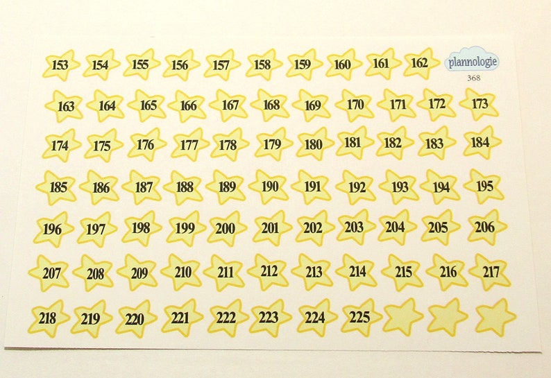 Bullet Journal Page Numbers BUJO Stickers Number Stickers - Etsy