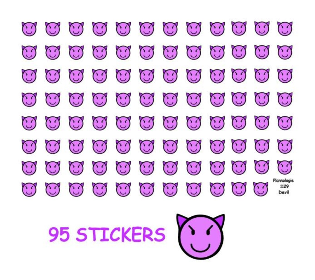 Tiny Devil Emoji Stickers for Planners - Etsy