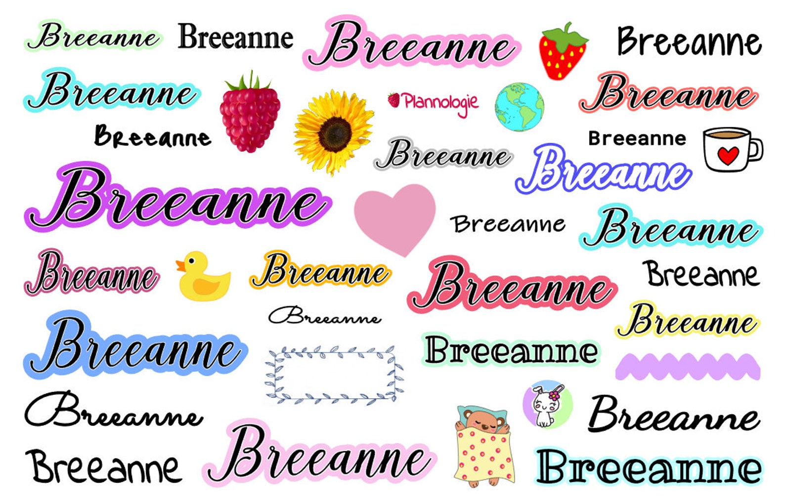 Custom Name Script Planner Stickers - Etsy
