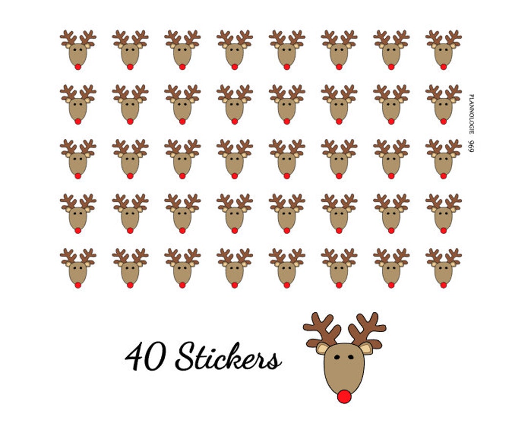 Reindeer Icon Stickers - Christmas Stickers - Christmas Icon Stickers ...