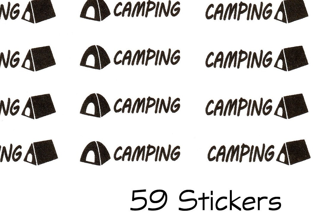 Camping Stickers Tent Stickers Let's Go Camping Camp - Etsy