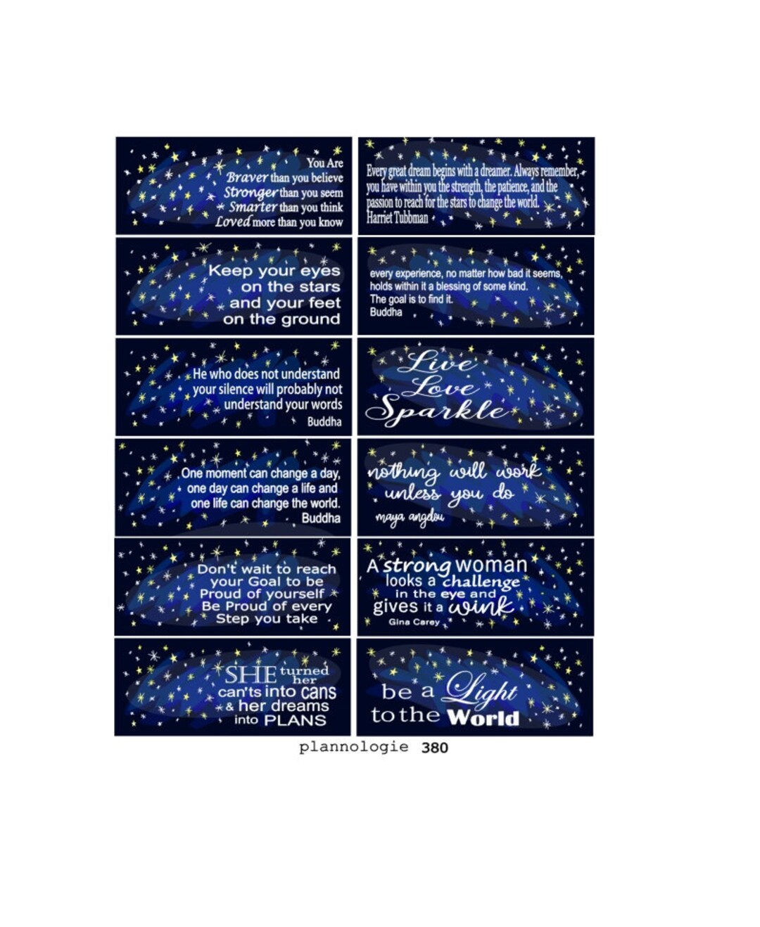 Reach for the Stars Motivational Quotes Stickers for Your Planner or ...