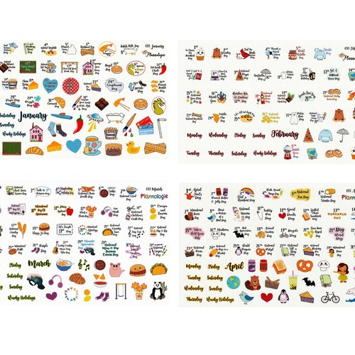 AUGUST Wacky Holidays Planner Stickers Calendar Stickers - Etsy