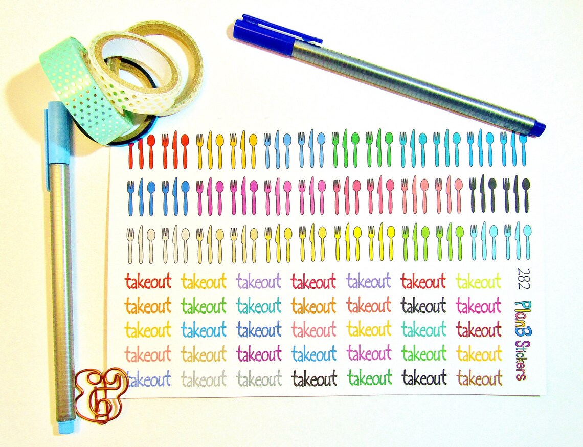 Takeout Planner Stickers Meal Planner Stickers Perfect for | Etsy