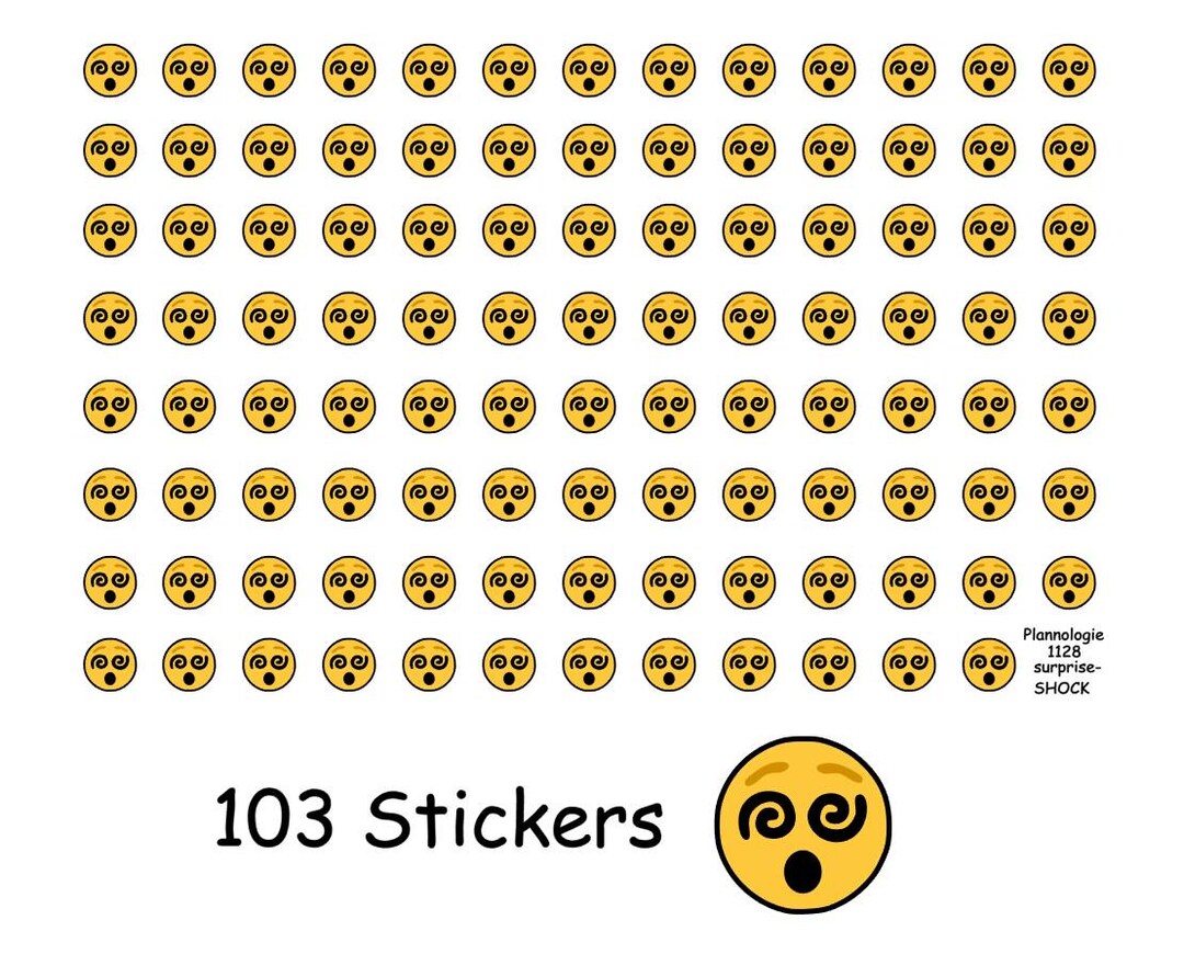 Tiny Surprise - Shock Emoji Stickers for Planners - Etsy