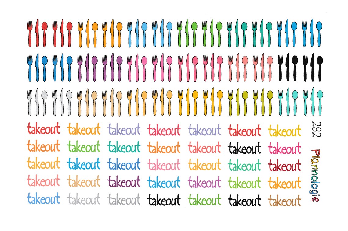 Takeout Planner Stickers Meal Planner Stickers Perfect for | Etsy