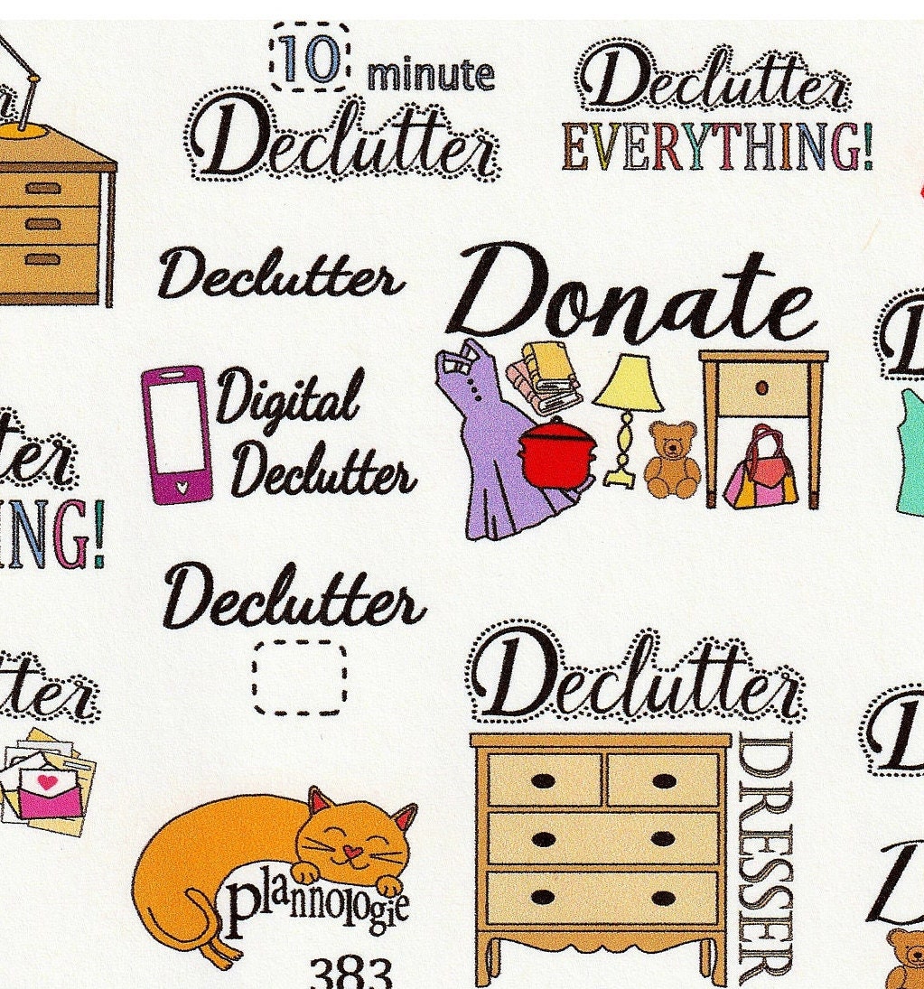 Declutter Stickers Cleaning Stickers Spring Cleaning - Etsy