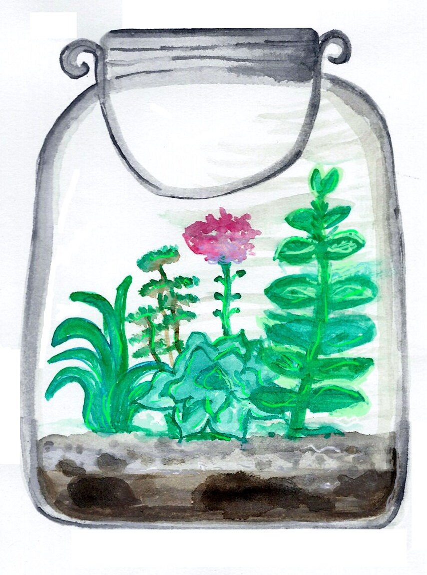 Bookshelf With Books & Terrarium Planner Stickers Reading | Etsy