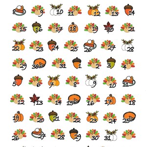 Thanksgiving Date Cover Ups - Date Dots - Thanksgiving Planner Stickers ...