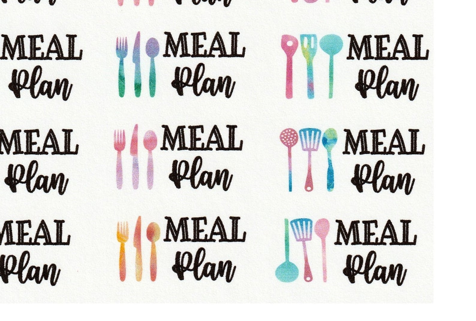 Meal Planning Stickers Meal Plan Planner Stickers | Etsy