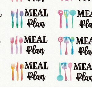 Meal Planning Stickers - Meal Plan Planner Stickers - Watercolor ...