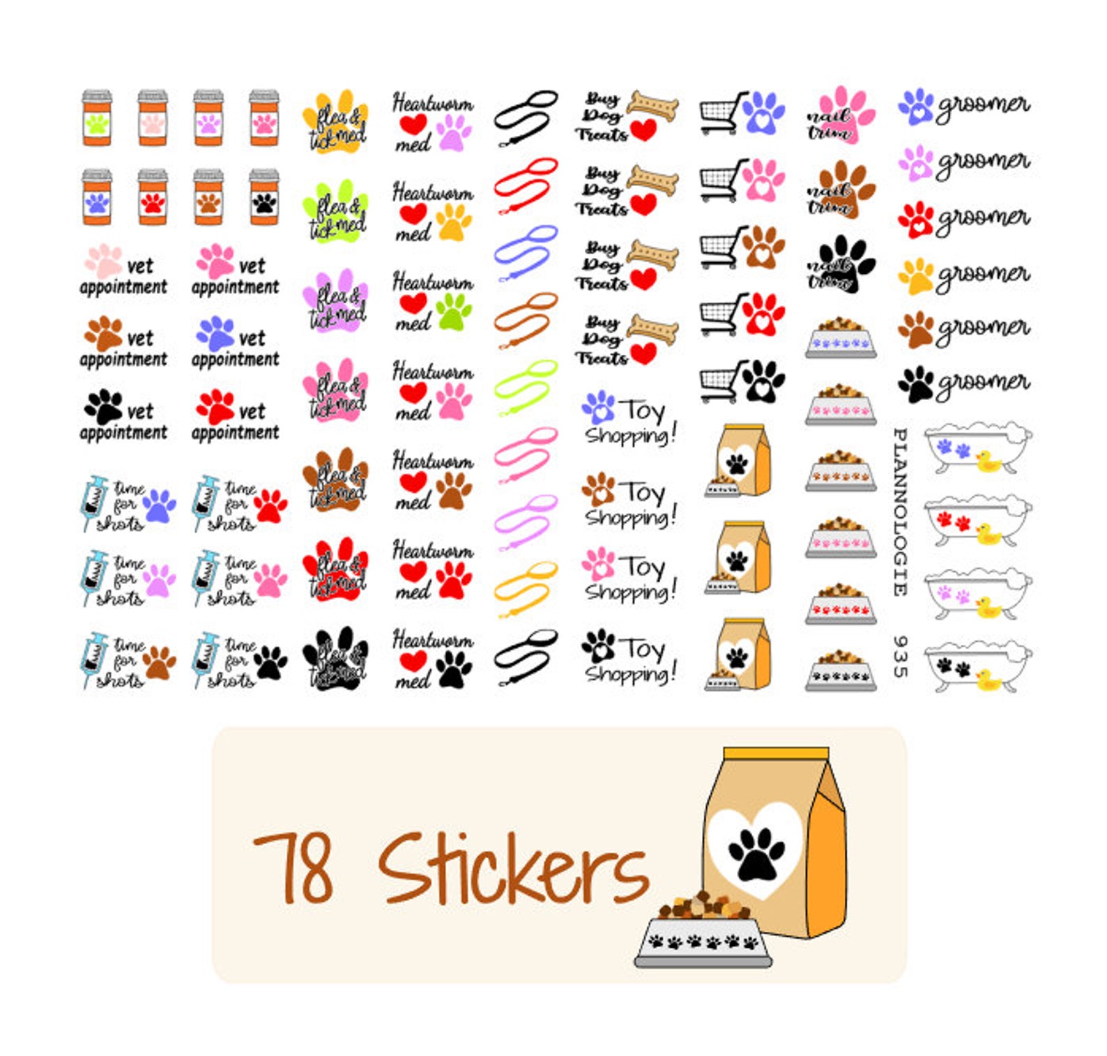Dog Care Stickers Dog Planner Stickers Pet Medication - Etsy
