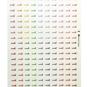 Work Stickers Planner Stickers - Script Stickers - Fits Erin Condren ...