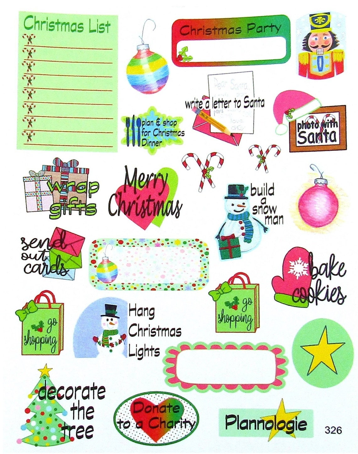 Christmas Checklist Planner Stickers - Etsy
