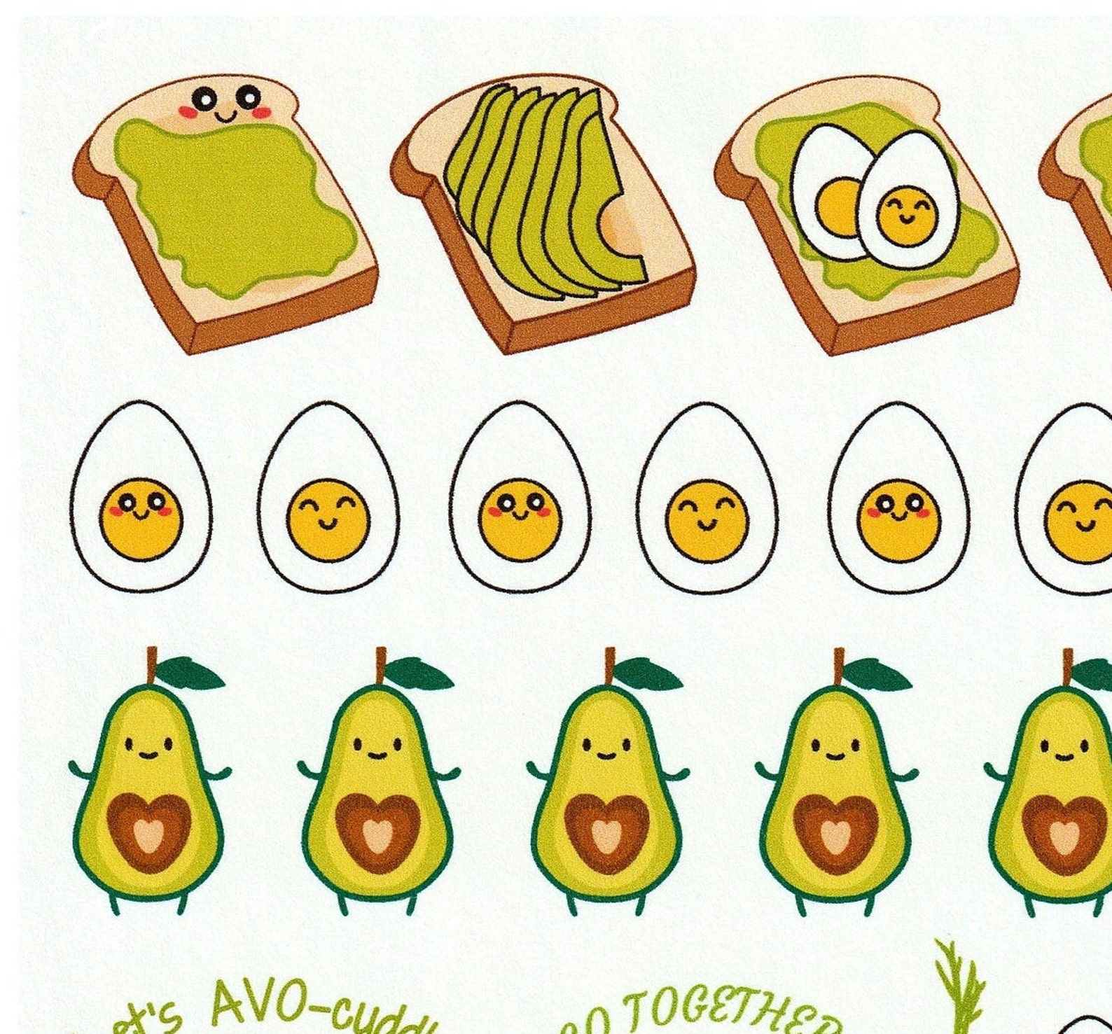 Avocado Planner Stickers Avocado Toast Stickers - Etsy