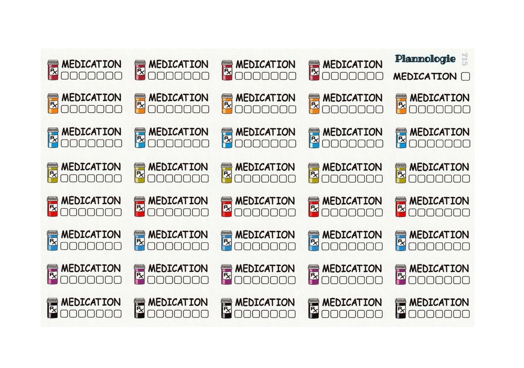 Weekly Medication Checklist - Planner Stickers - Rx Reminder - Etsy