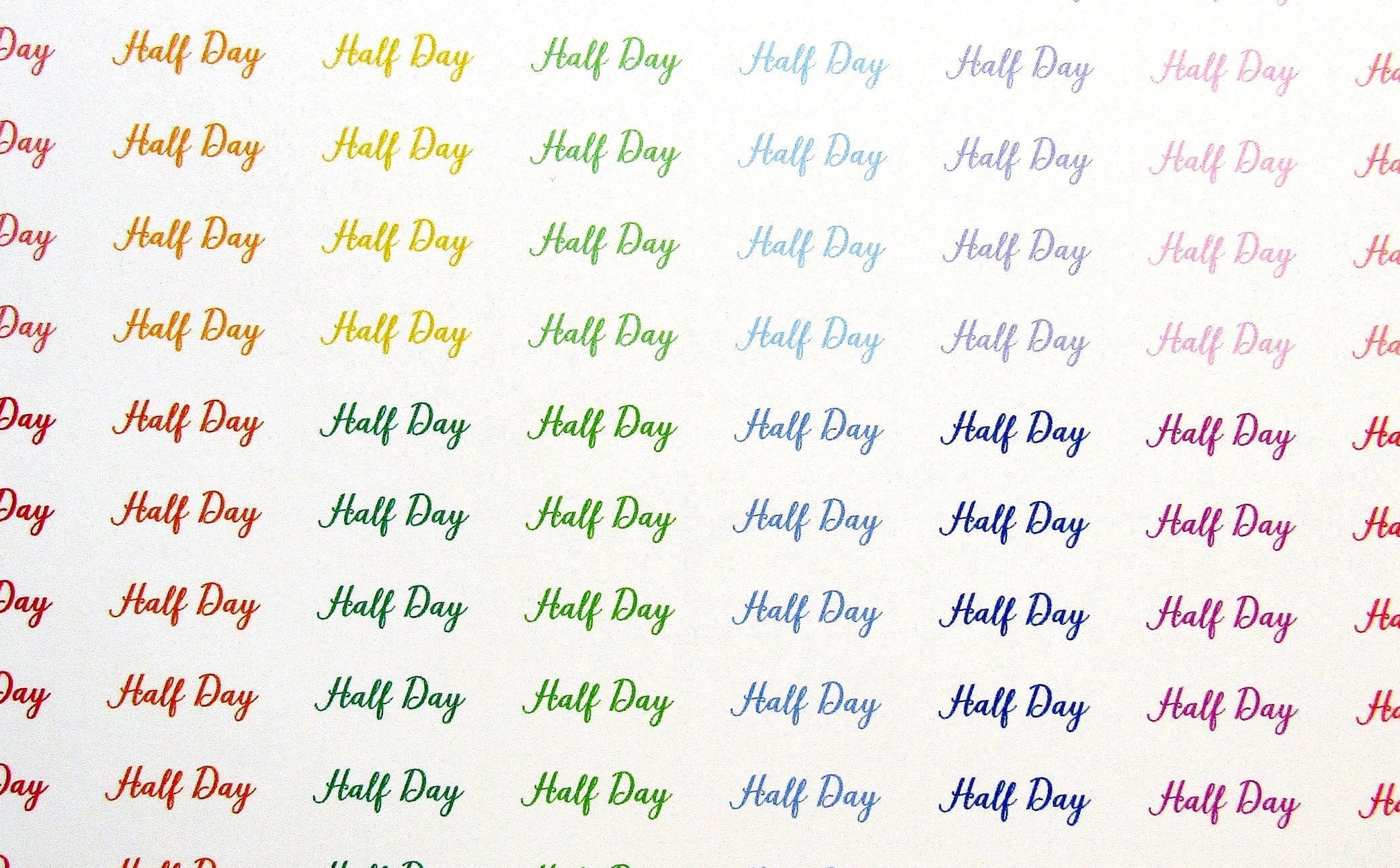 Half Day Stickers Planner Stickers Work Stickers School | Etsy