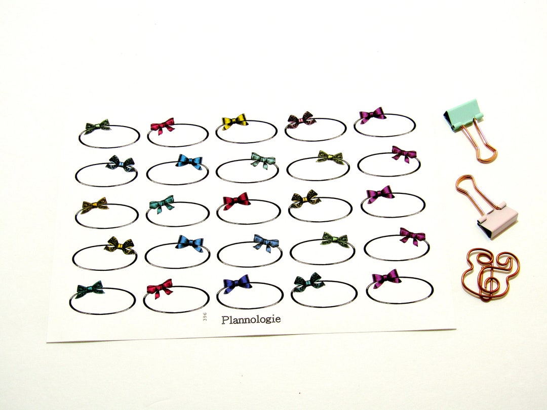Bow Planner Stickers - Functional Boxes - Planner Bows - Planner ...